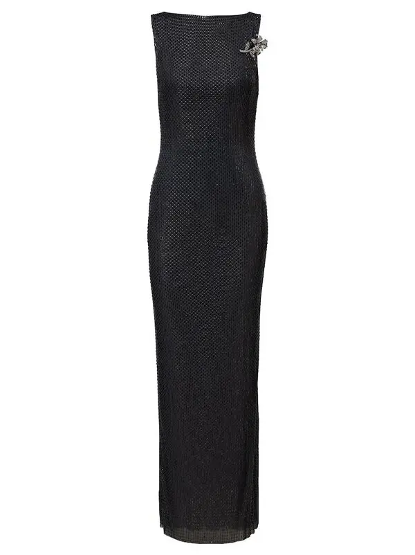 Roland Mouret Embellished Mesh Gown - Grey