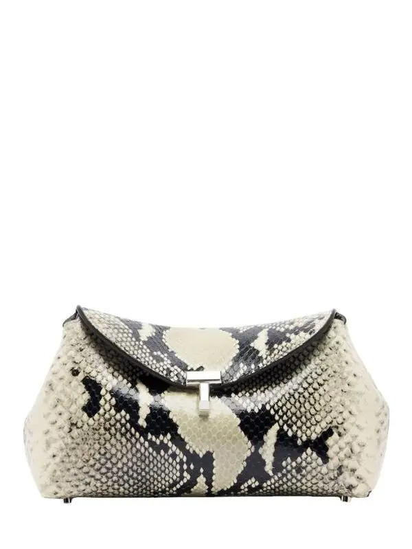 TOTEME T-lock Mini Snake-effect Leather Clutch - Multicoloured