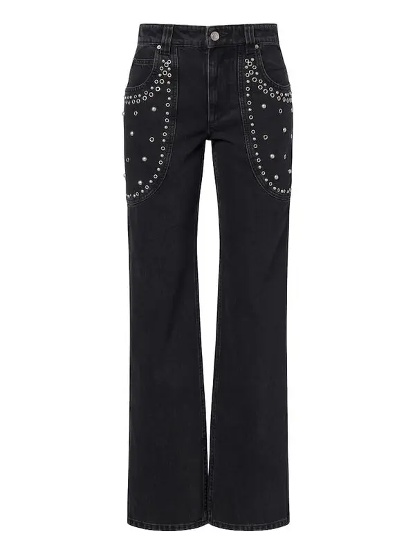 MARANT ETOILE Silka Studded Boot-cut Jeans - Black
