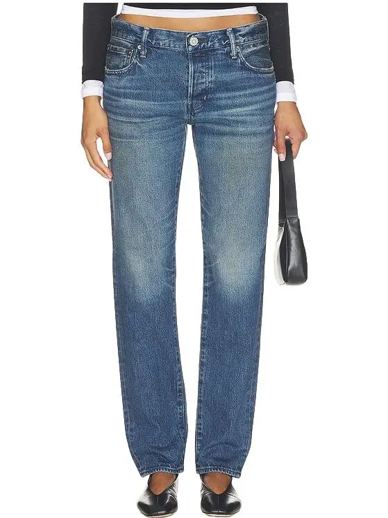 Moussy Vintage Renton Tapered Long Jeans - Blue