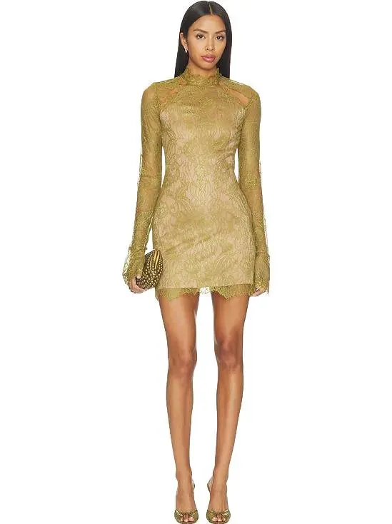 Retrofete Gilana Lace Dress In Yellow - Basil