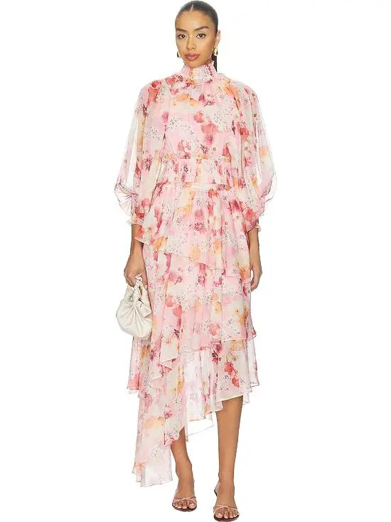 ELLIATT X Astrid Midi Dress In Pink - Pink Multi