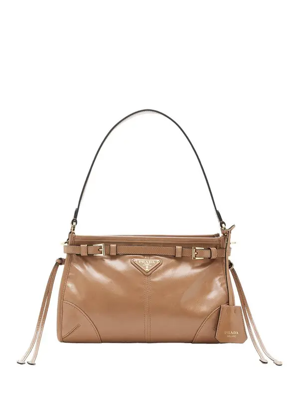 Prada Bonnie Leather Top Handle Bag - Neutral