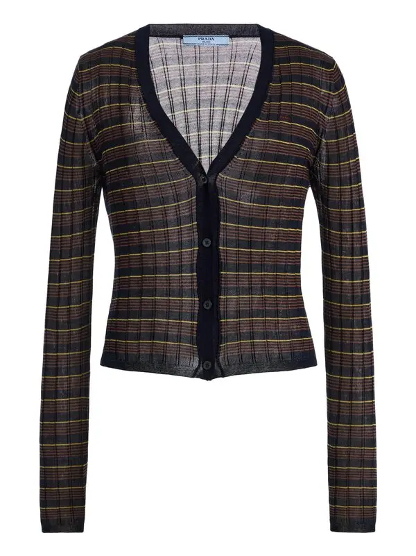 Prada D Wool-silk Cardigan - Stripe