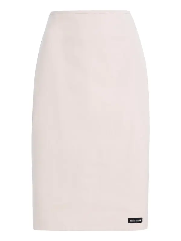 Miu Miu Cotton-blend Poplin Midi Skirt - White