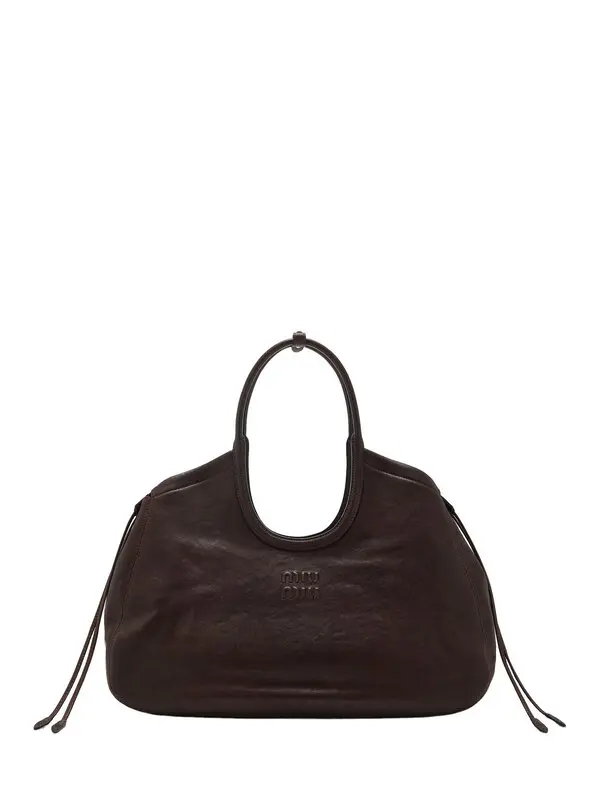 Miu Miu Ivy Leather Shoulder Bag - Brown