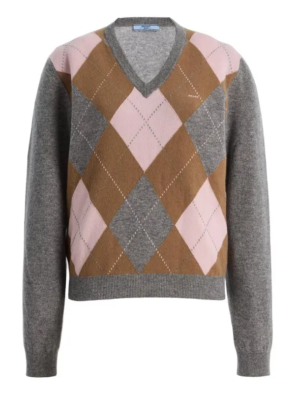 Prada Argyle Cashmere Sweater - Multi