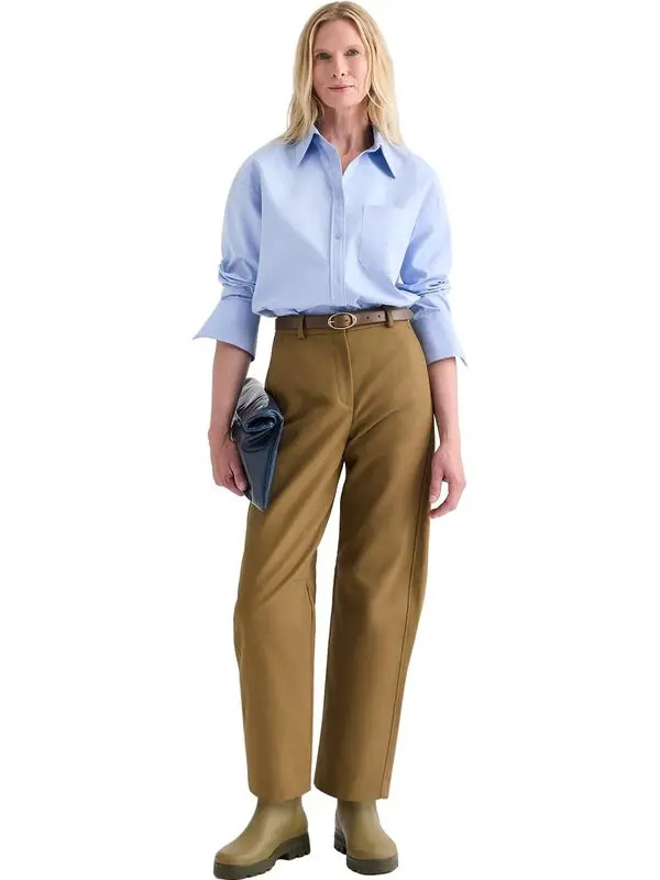 TWP Slouchy Bf Trouser In Double Canvas - Kangaroo