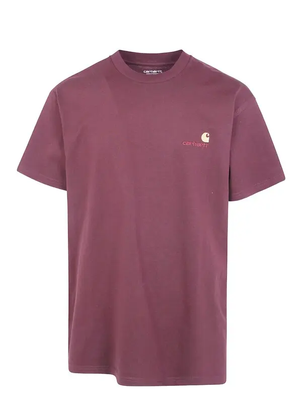Carhartt Work In Progress T-shirt S/s "american Script - Red