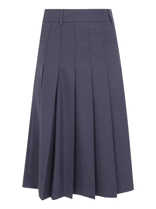 DUNST Pleated Long Skirt Pleats Long Skirt - Gray