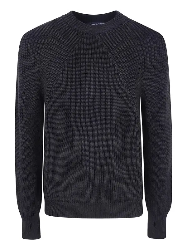 Comme Des Garçons Sweater Heavy Wool "bicolor Heavy Wool Round N - Black