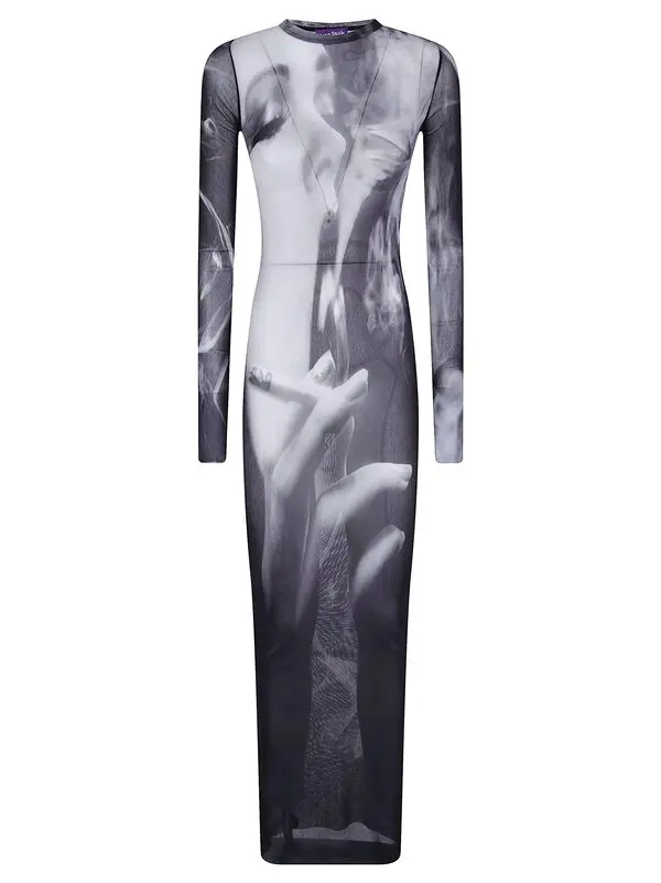 JEAN PAUL GAULTIER Mesh Long Dress "smoking - Black