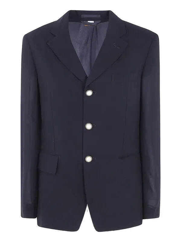 Comme Des Garçons Blazer Jacket Classic Polyester Georgette - Black