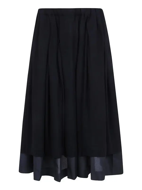 Comme Des Garçons Midi Skirt Polyester Tropycal - Black