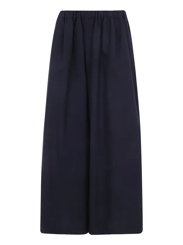 Comme Des Garçons Trousers Wide-leg "wool Georgette - Black