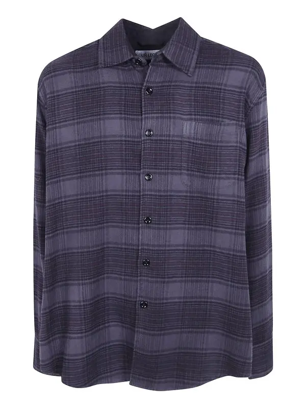 Our Legacy Shirt Faded Nocturne Check "above - Blue