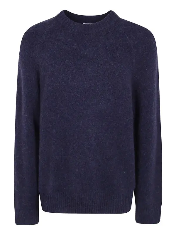 LES DEUX Knit Sweater Soft Round Neck "soft Round Neck Knit Sweater - Blue