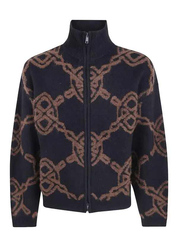 DAILY PAPER Sweater Zip-up "shield Knit - Black