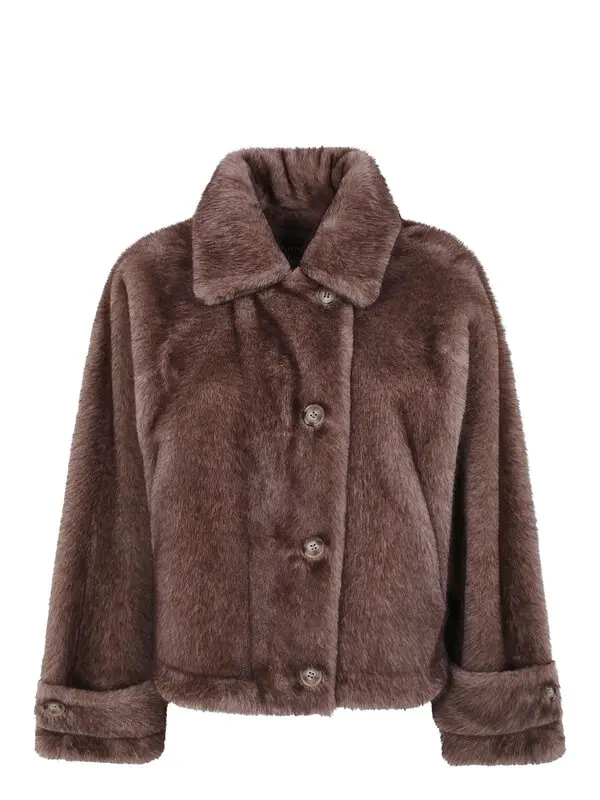 DRHOPE Fake Fur Jacket Argan - Brown