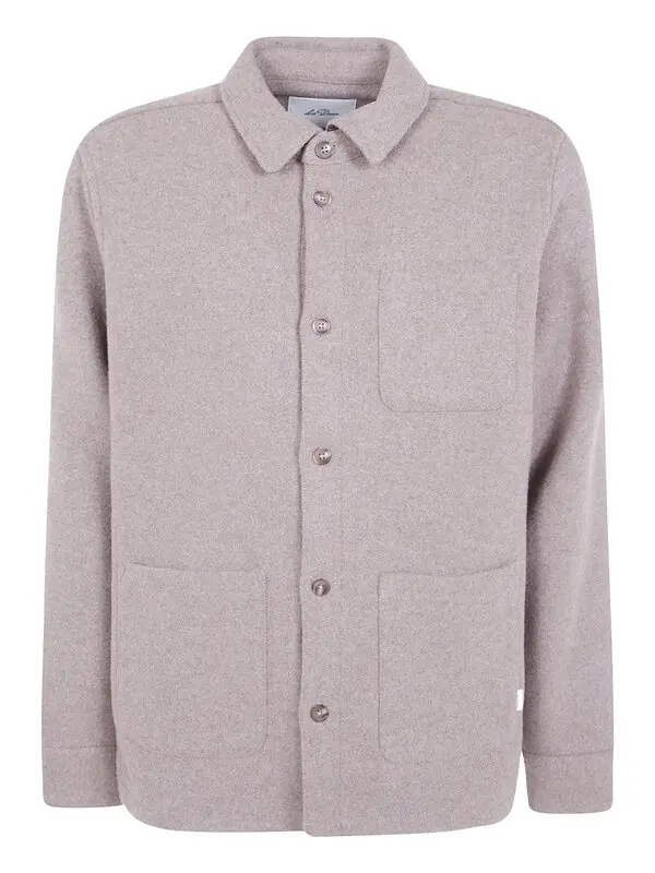 LES DEUX Wool Overshirt - Brown
