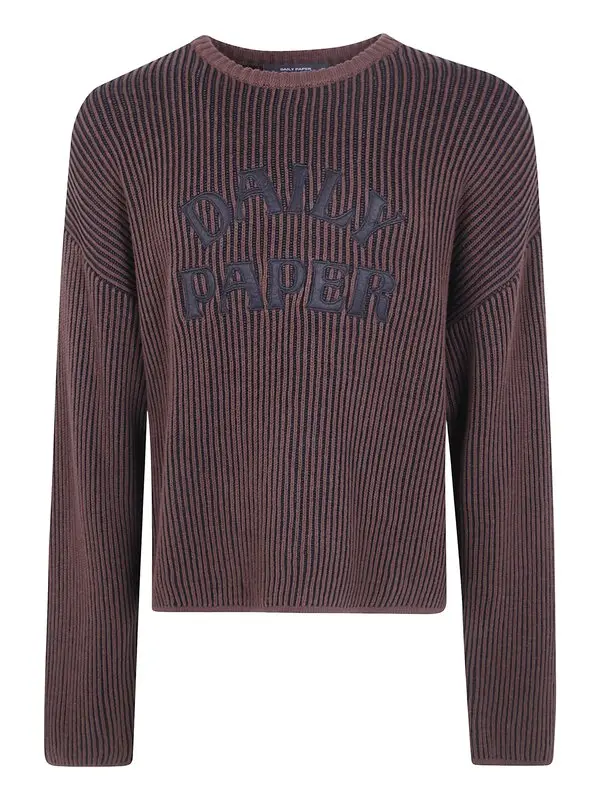 DAILY PAPER Sweater Stacked Rib Knit "dias - Brown