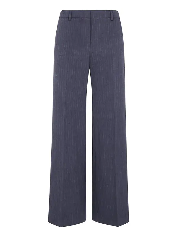 Seventy Trousers Pinstripe Tailored Trousers - Gray