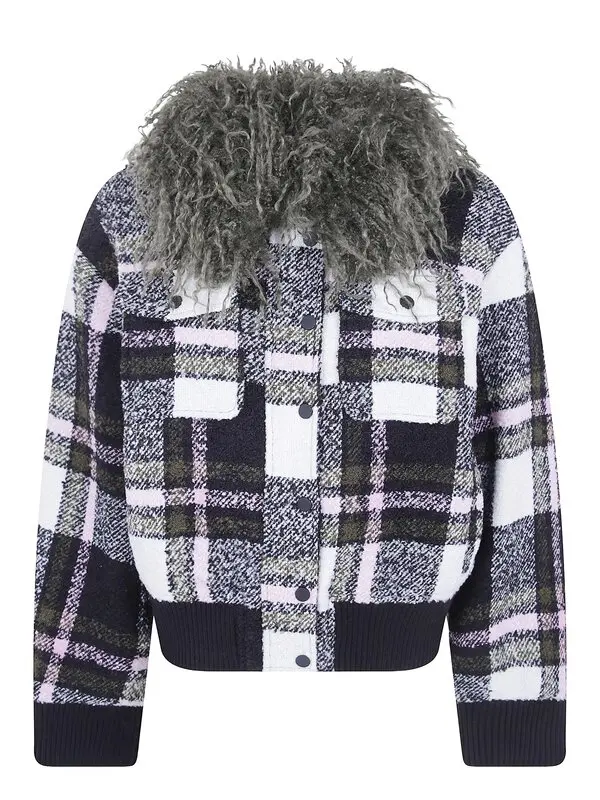 Essentiel Antwerp Bomber Jacket Faux Fur Collar "kpop - Black