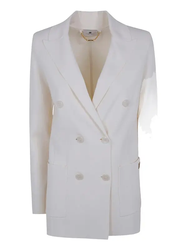 Elisabetta Franchi Sweater V-neck Tricot V Neck Sweater - White