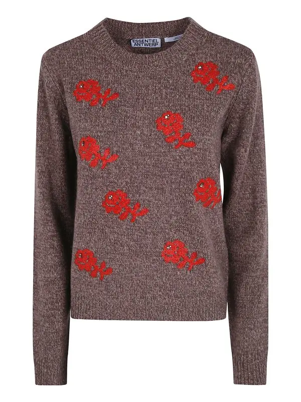 Essentiel Antwerp Embroidered Pullover "korine - Beige