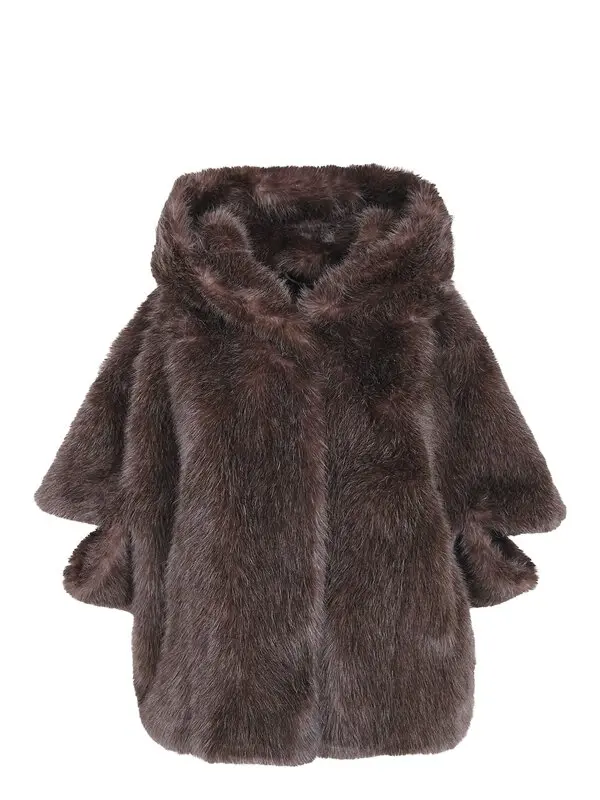 GIOVANNI PARIS Cape Faux Fur Ines - Brown