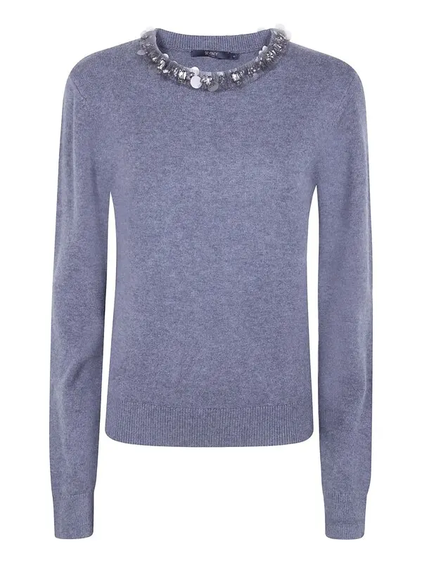 Seventy Sweater Round Neck "round Neck Sweater With Appliques - Gray