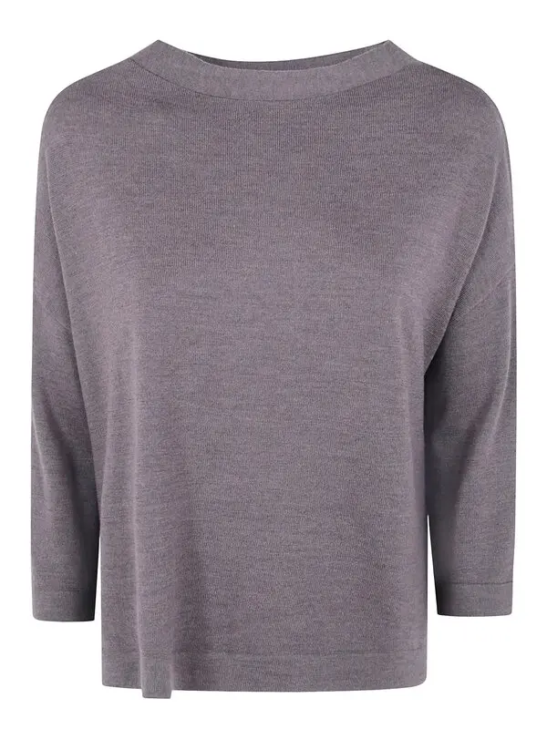 MA`RY`YA Sweater Boat Neck "boat Neck Merino Sweater - Brown