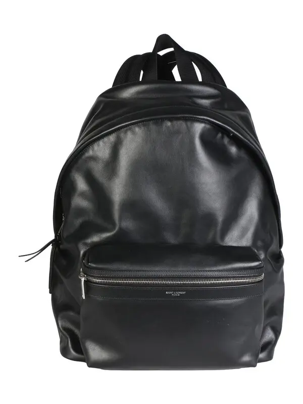 Saint Laurent Matte Leather City Backpack - Black
