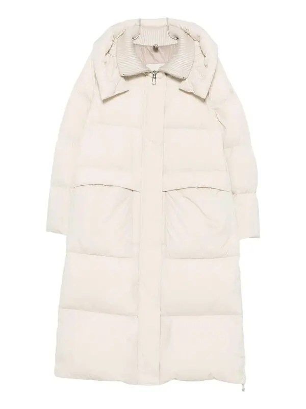 DUNO Long Quilted Parka - White