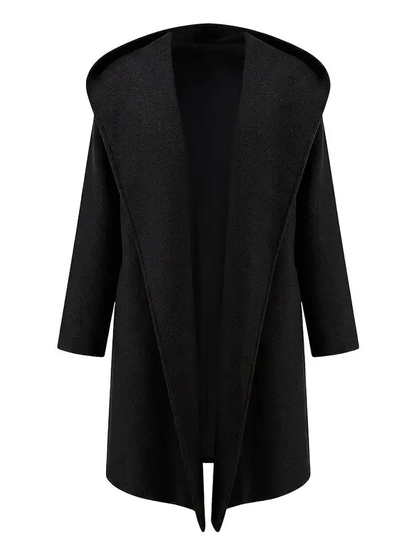 TOTEME Wool Hoodie Coat - Black