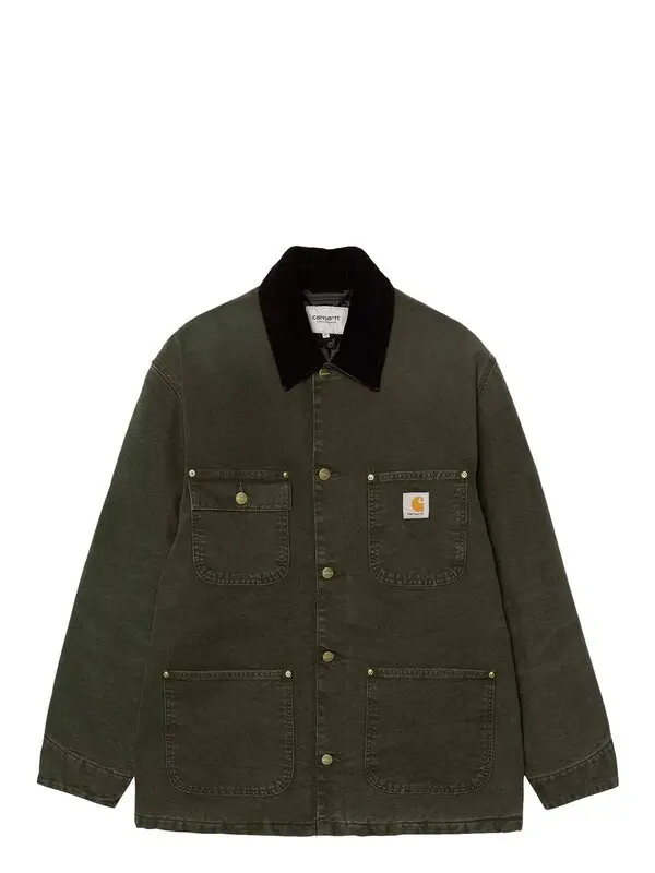 Carhartt Work In Progress Og Chore Coat Padded Jacket In Organic Cotton - Green