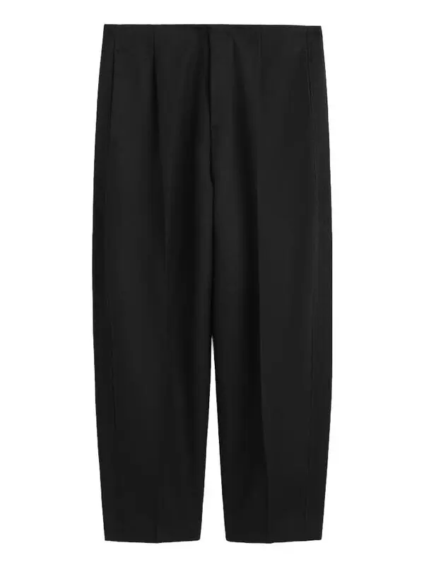 Cos Wool Regular-fit Barrel-leg Tuxedo Pants - Black