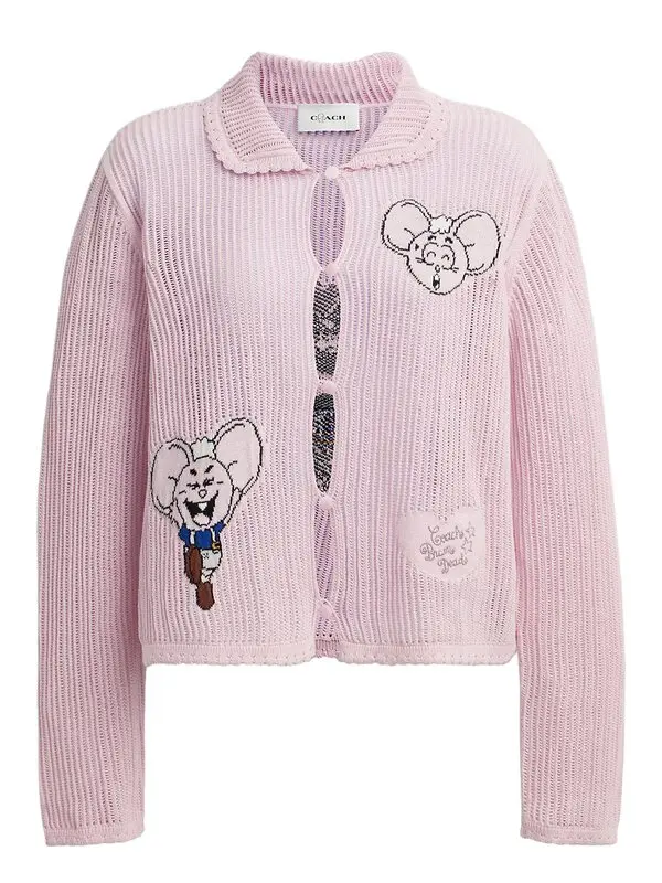 COACH OUTLET Brain Dead Kachi Mouse Cardigan In Organic Cotton - Pink