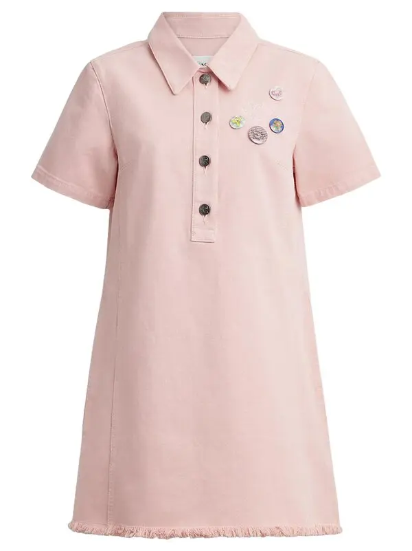 COACH OUTLET Brain Dead Short Sleeve Denim Mini Dress - Pink