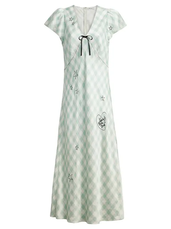 COACH OUTLET Brain Dead Embroidered Gingham Dress - Light Green