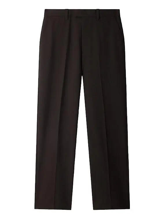 Sandro Straight-leg Regular-fit Wool Trousers Xxl - Chocolate