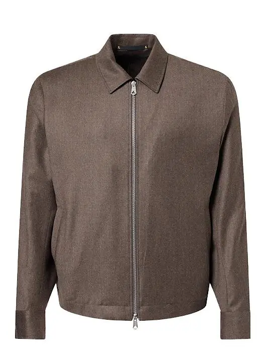 Paul Smith Blouson Zip Wool And Cashmere Jacket - Smoke