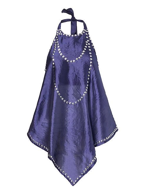 Gimaguas Belle Jewel Halter Silk Top - Blue