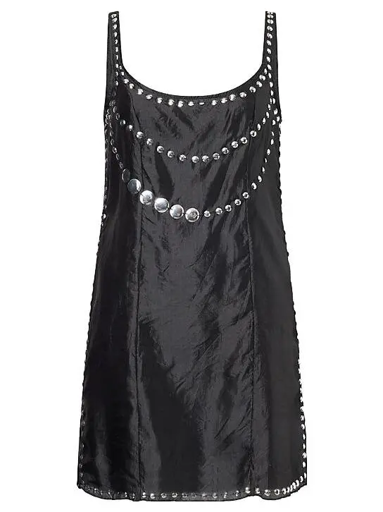 Gimaguas Claude Jewel Silk Mini Dress - Black