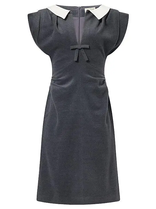 SHUSHU/TONG V-neck Structured Wool-blend Midi Dress - Grey