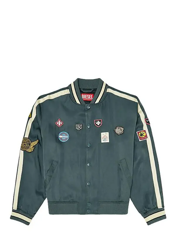 DIESEL® Embroidered-patches Satin Bomber Jacket - 5kq