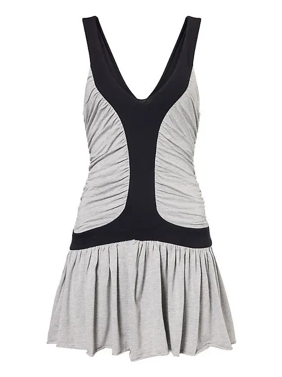Gimaguas Molly Ruched Jersey Mini Dress - Grey