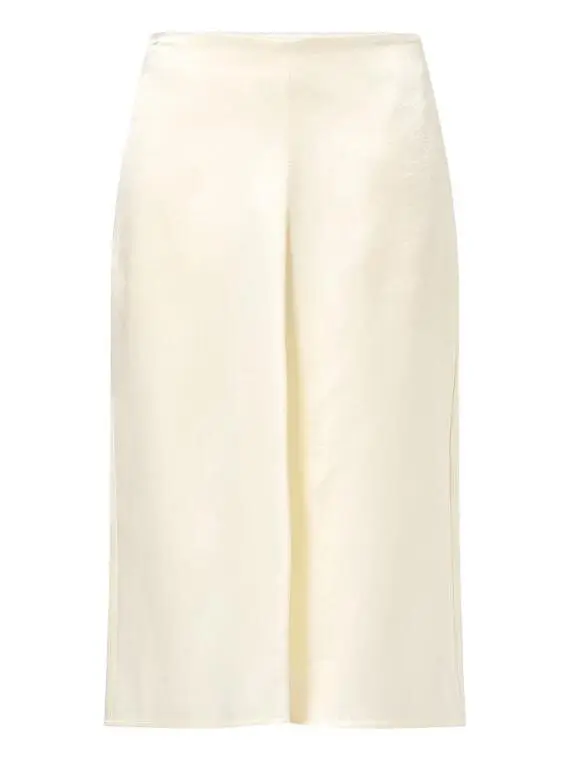 Bottega Veneta A-line Satin Midi Skirt - Parchment