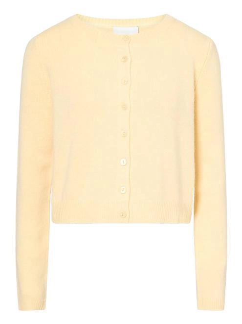 REFORMATION Clara Crew Cashmere Cardigan - Parmesan