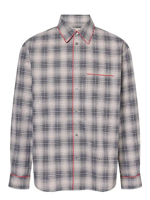 Marni Classic Check Spread-collar Cotton Shirt - Walnut